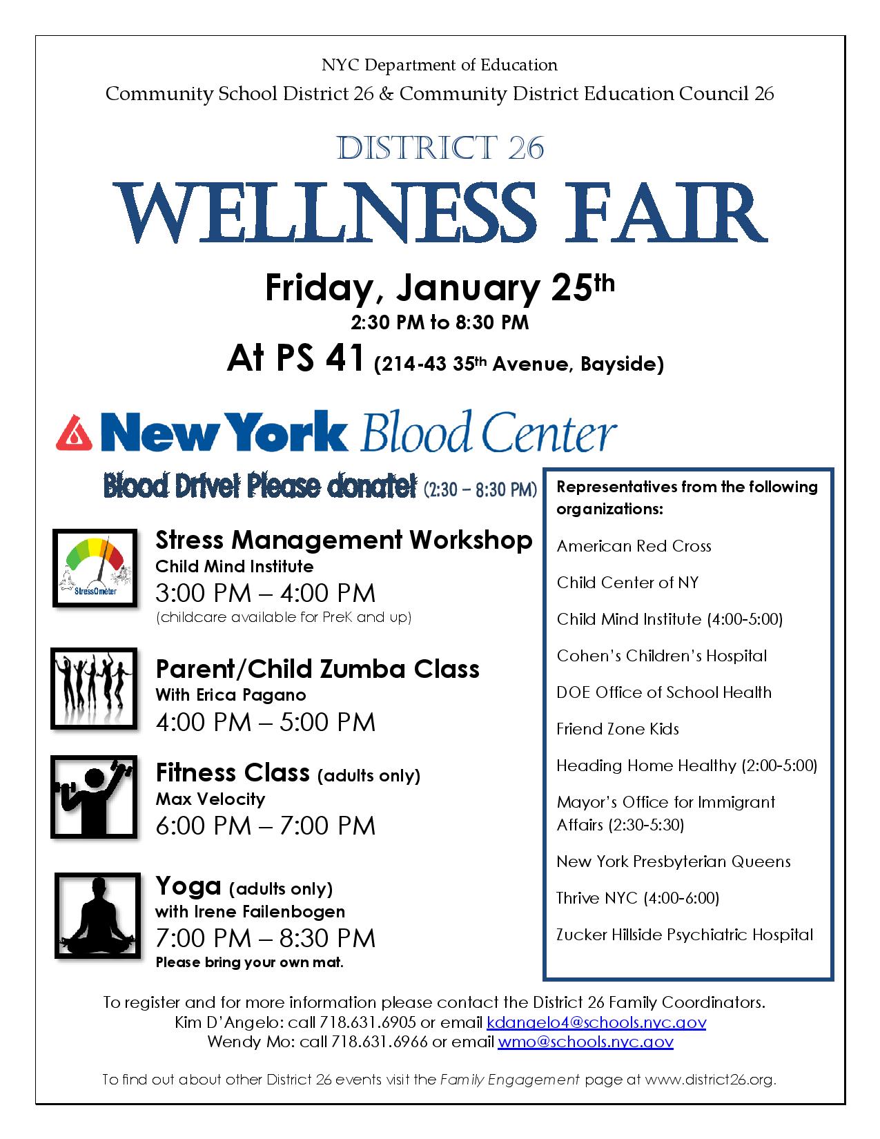 01/25 Wellness Fair | P.S. 188Q Kingsbury School, Dream Believe Achieve